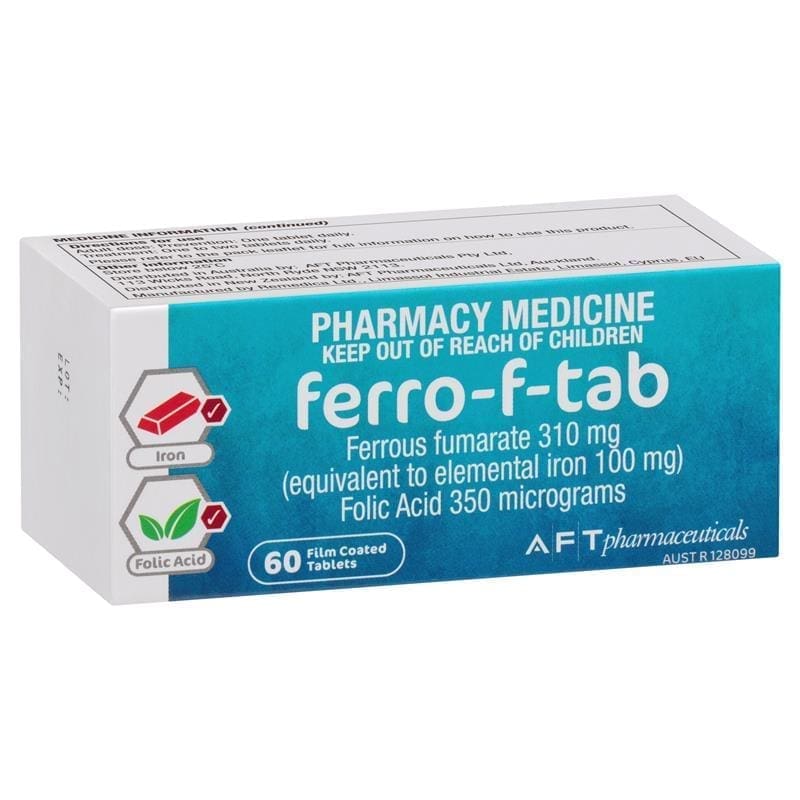 Ferro-F-Tab 310Mg - 60 Film Coated Tablets