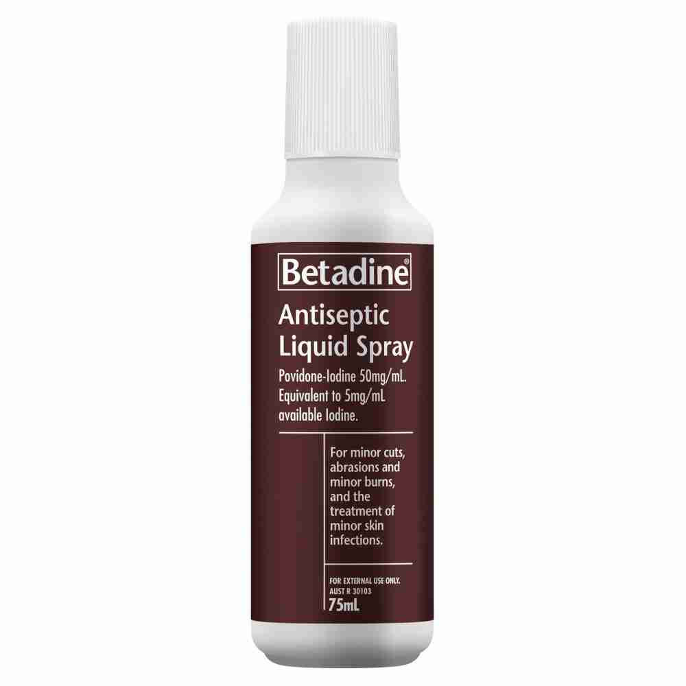 Betadine Antiseptic Liquid Spray 75mL - ARTG 30103