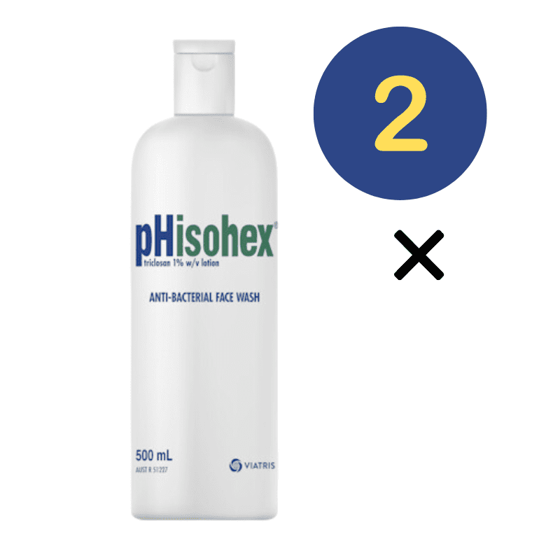 2x Phisohex Antibacterial Face Wash 500ml - Acne Treatment